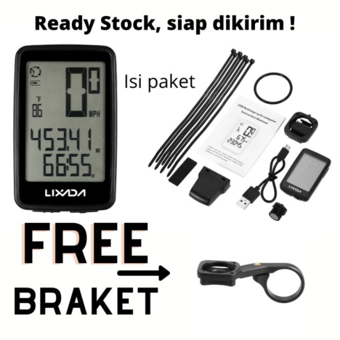 Jual Spedo Meter Wirreless USB Rechargeable LIXADA + Barfly ...