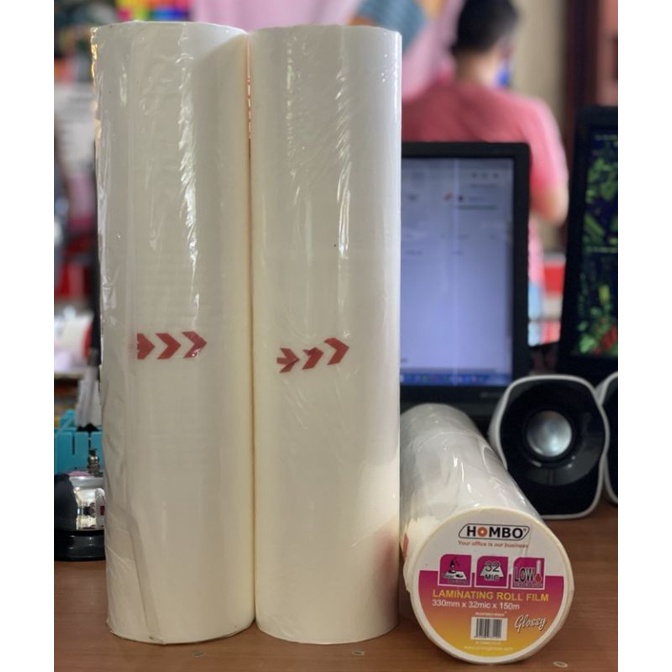 Jual Plastik Laminating Hombo Roll Glossy 330mm x 32Mic x 150m | Shopee ...