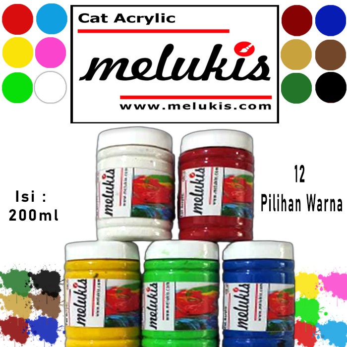 Jual Cat Lukis Acrylic MELUKIS 200ml | Shopee Indonesia