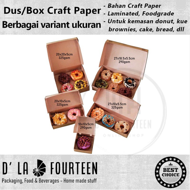 Jual CRAFT LAMINATED - Dus Donat / Box donat / Kemasan Donat / Wadah ...