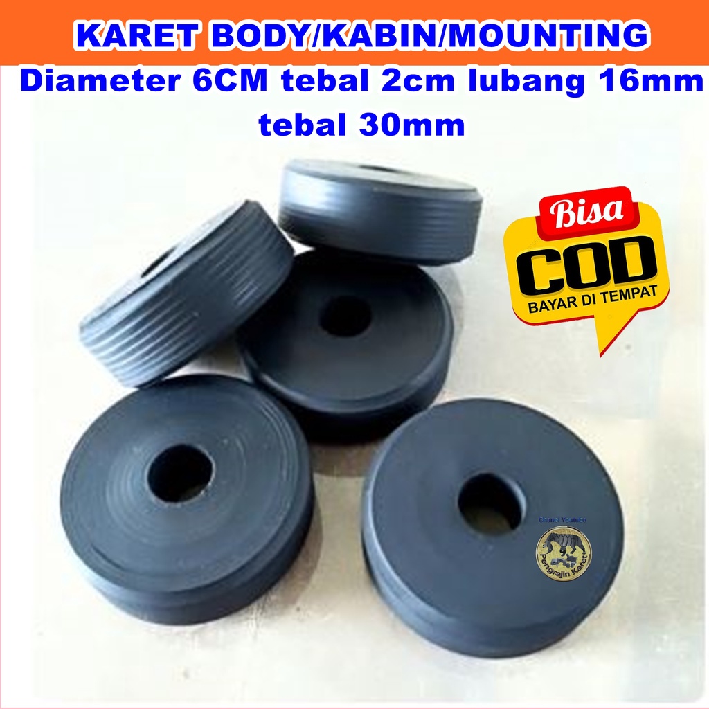 Jual KARET BODY/KABIN/MOUNTING Diameter 6CM tebal lubang baut 24 ( 16mm ...