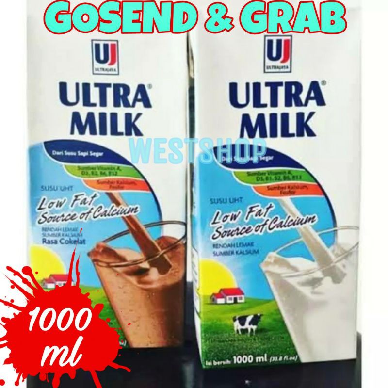 Jual Susu Ultra Milk Low Fat Plain / Putih / Coklat 1Liter Ultra Milk UHT | Shopee Indonesia