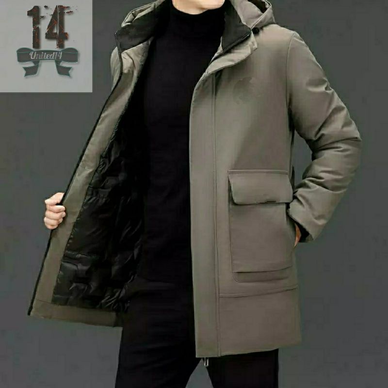 Jual jaket long coat outdoor tebal waterproof musim dingin pria premiuim quality | Shopee Indonesia