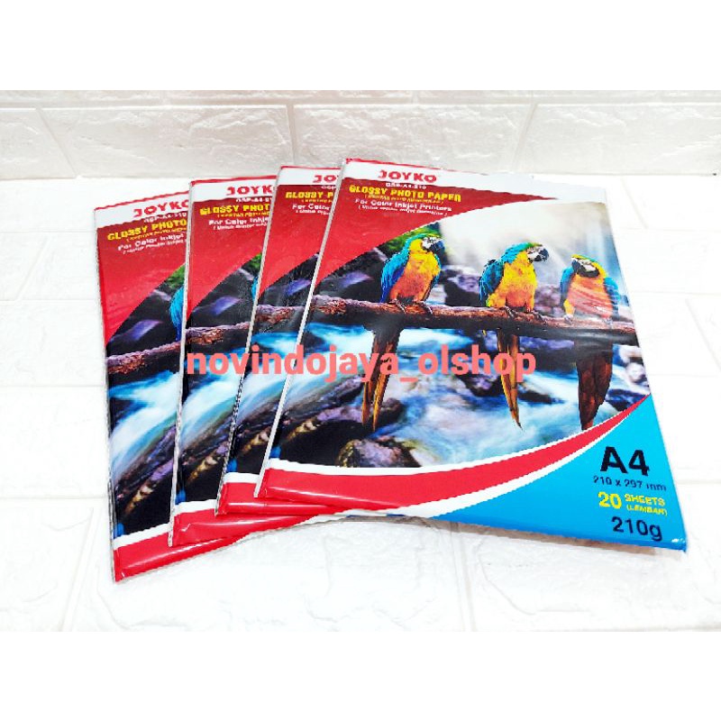 Jual Glossy Photo Paper - JOYKO A4 210 / Kertas Foto 20 Sheets | Shopee ...