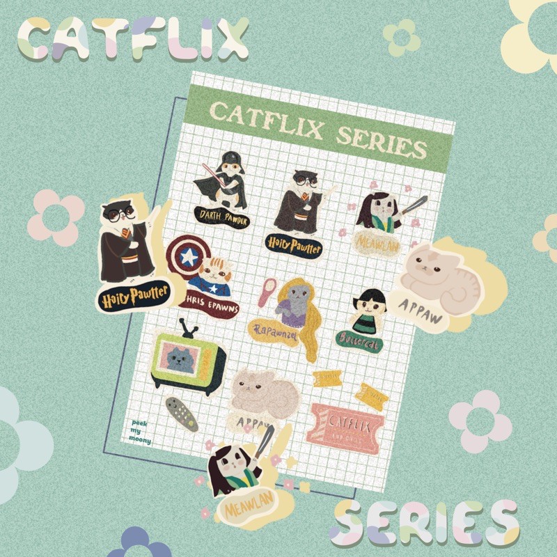 Jual peekmymoony - Catflix: Kocheng Hollywood (Stiker Bahan Doff ...