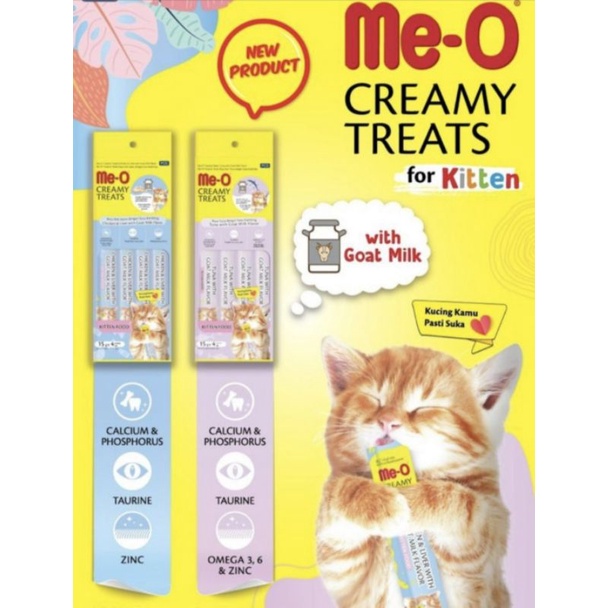 Jual Meo Creamy treats kitten snack kucing 4x15 gr | Shopee Indonesia
