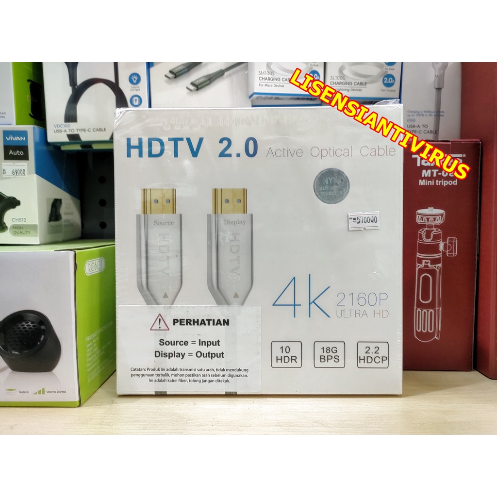 Jual NYK Kabel HDMI Fiber Optic 50M 50 Meter Active 2160P ULTRA HD 4K ...