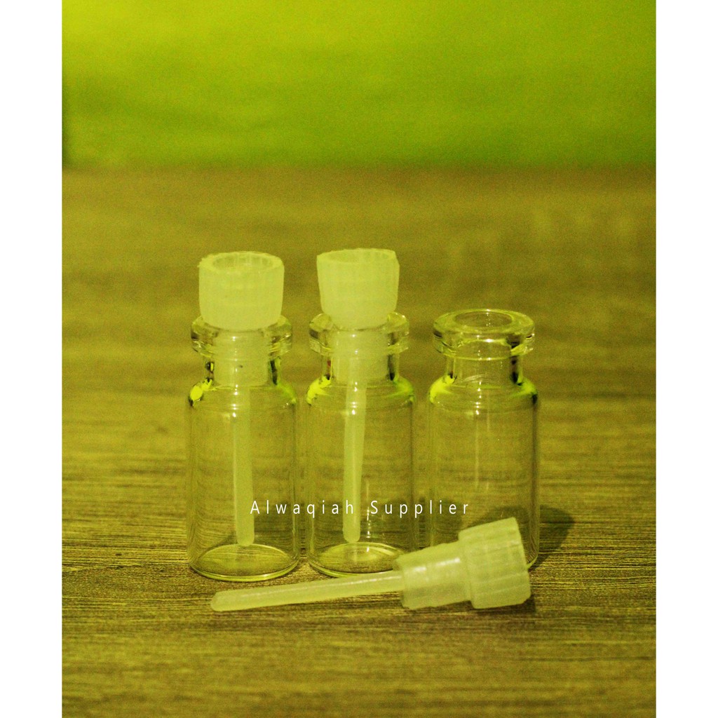 Jual Botol tester tutup plastik bibit parfum / botol kaca mini souvenir ...