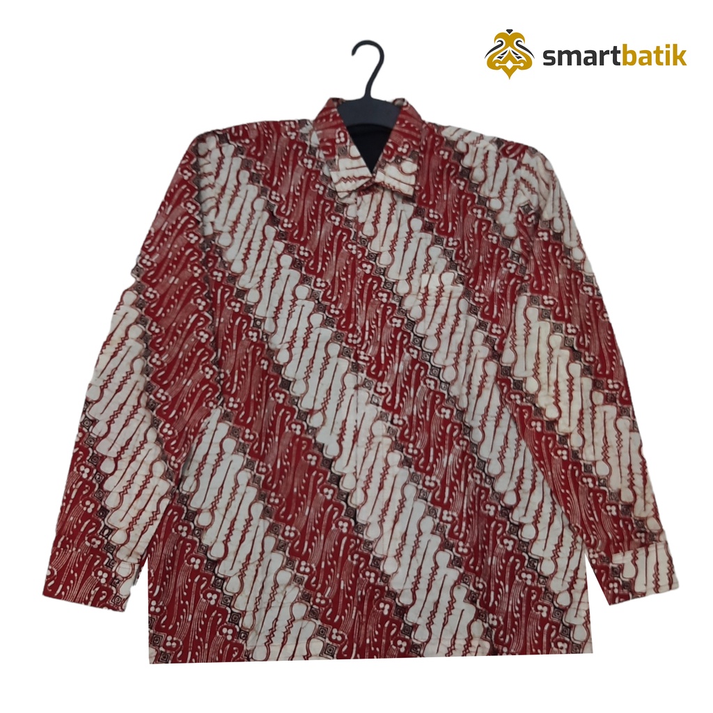 Jual Kemeja Baju Batik Klasik Motif Parang Merah | Shopee Indonesia