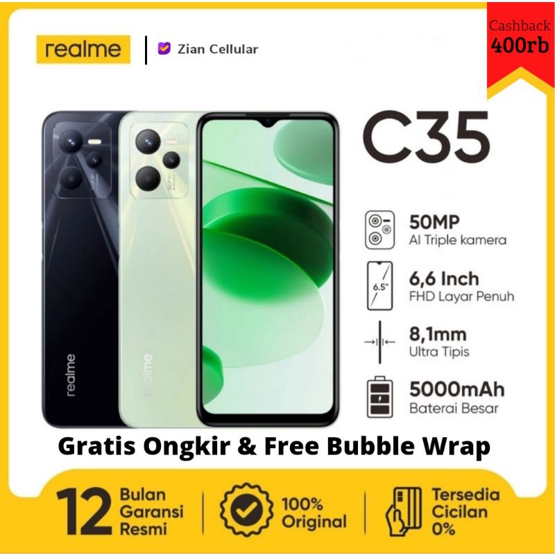 Jual REALME C35 4/64GB [5000mAh Massive Battery | 50MP AI Triple Camera ...