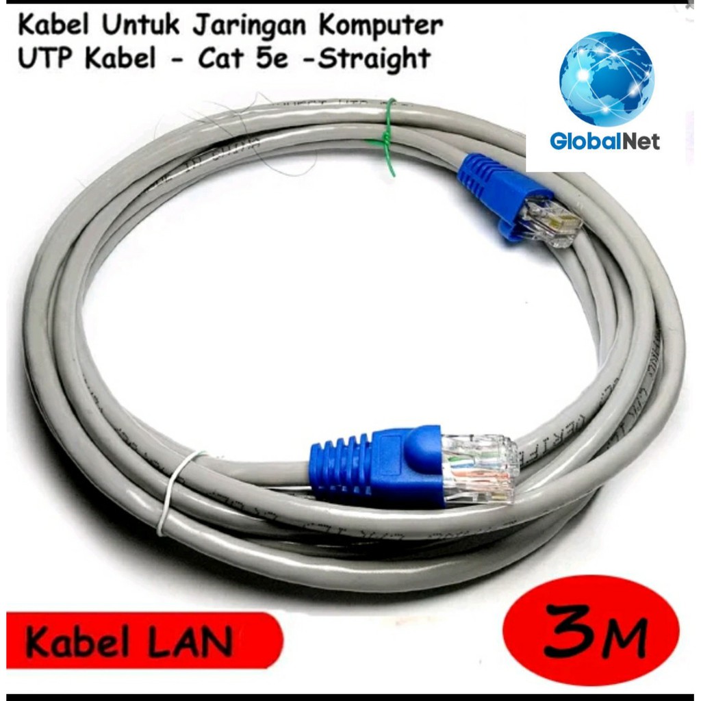 Jual Kabel Lan 3 Meter UTP Indoor Siap Pakai | Shopee Indonesia