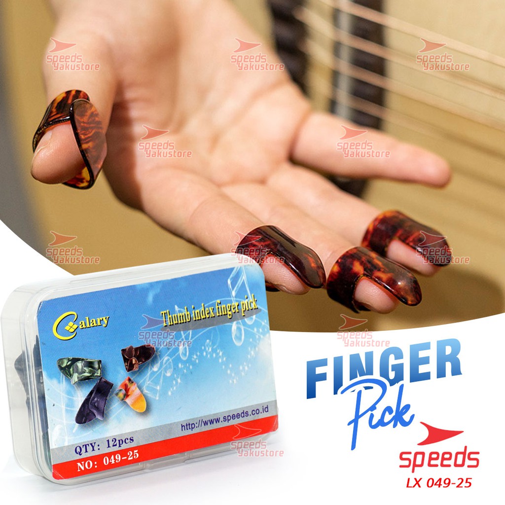 Jual SPEEDS Pick Gitar Alat Musik Pick Finger Celluloid Pemetik Gitar ...