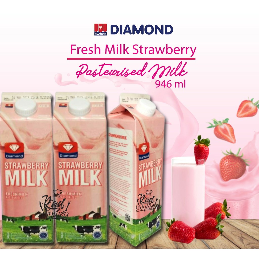 Jual Diamond Freshmilk Strawberry 946ml, Fresh Milk Strawberry, Susu ...