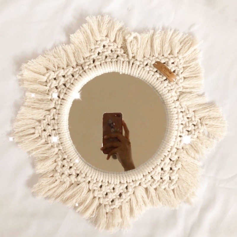 Jual Macrame Mirror/Cermin Kaca Pajangan Dekor Dinding | Shopee Indonesia