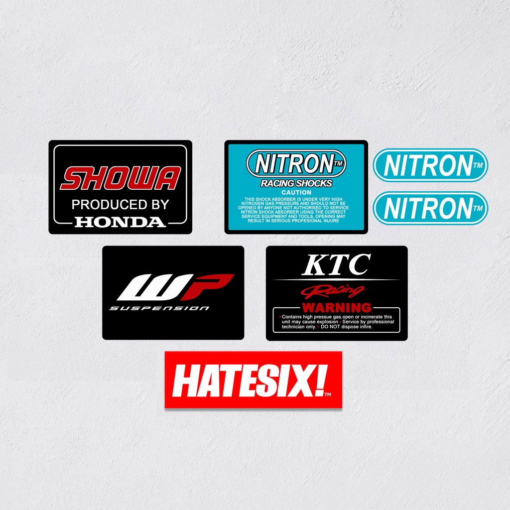 Jual Sticker Decal Showa KTC WP NITRON Racing Suspension Hatesix ...