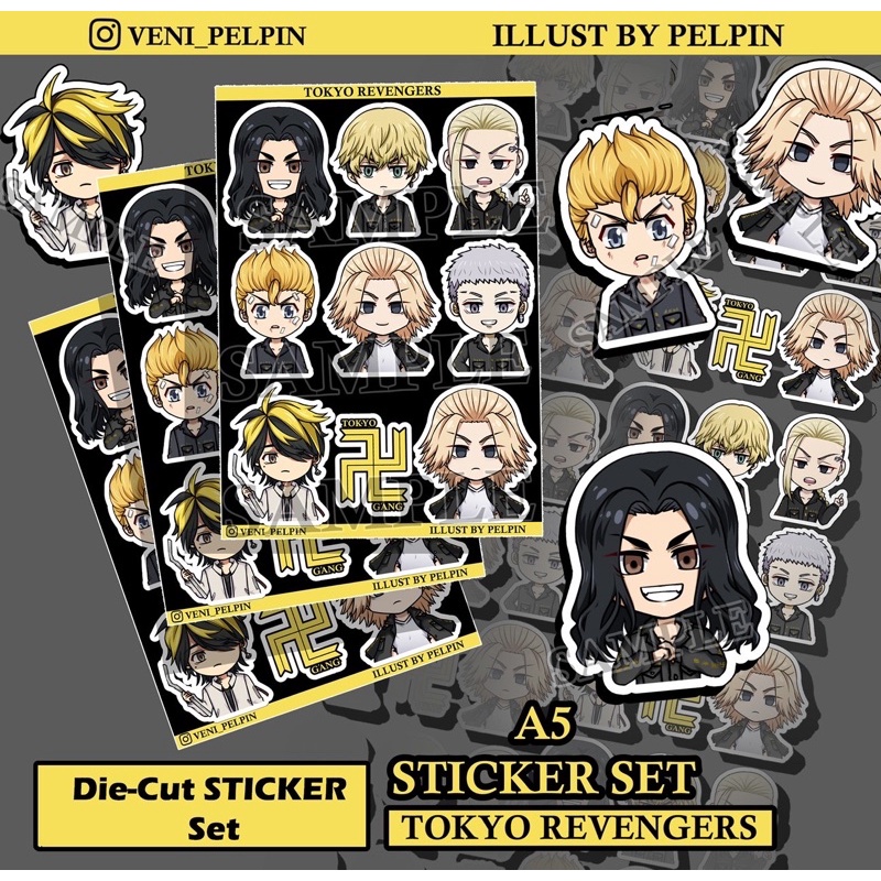 Jual sticker set anime tokyo revenger a5 die cut hologram stiker anime ...