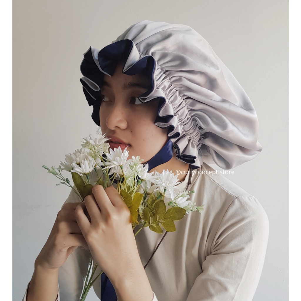 Jual Curly Concept - BONNIE RIBBON - SATIN SILK SLEEPING BONNET ...