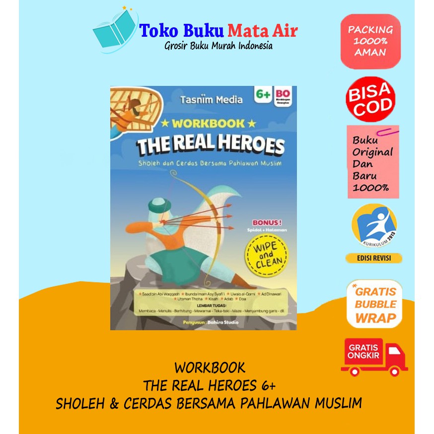 Jual ORIGINAL WORKBOOK THE REAL HEROES USIA 6+ BAHIRA STUDIO TASNIM ...