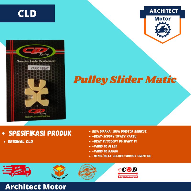 Jual Pulley Slider CLD Racing Beat, Scoopy, Genio, Vario 110 FI ...