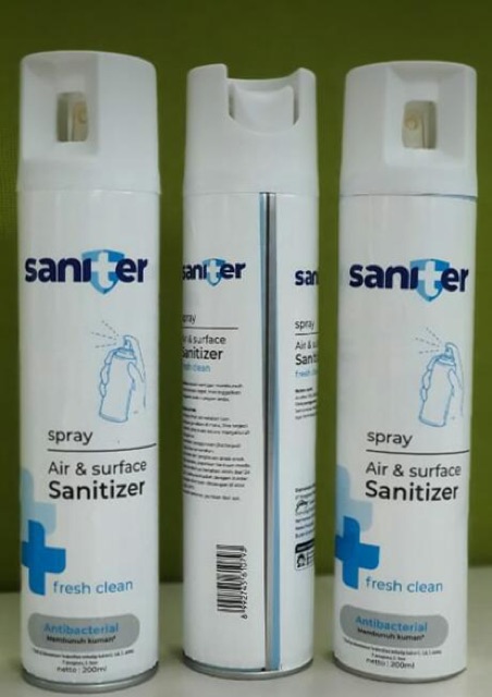 Jual SANITER Aerosol Spray Air & Surface Sanitizer Fresh Clean 200mL ...