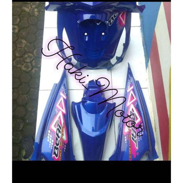 Jual FULL BODY ALUS HONDA BEAT KARBU BIRU+STRIPING | Shopee Indonesia