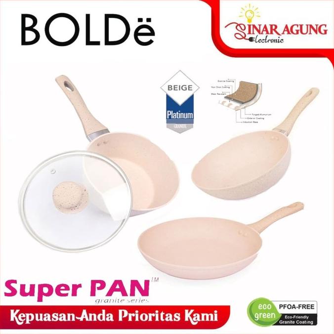 Jual Super Pan BOLDe Panci Granite Ceramic Cookware 4 Set (100% ORI ...