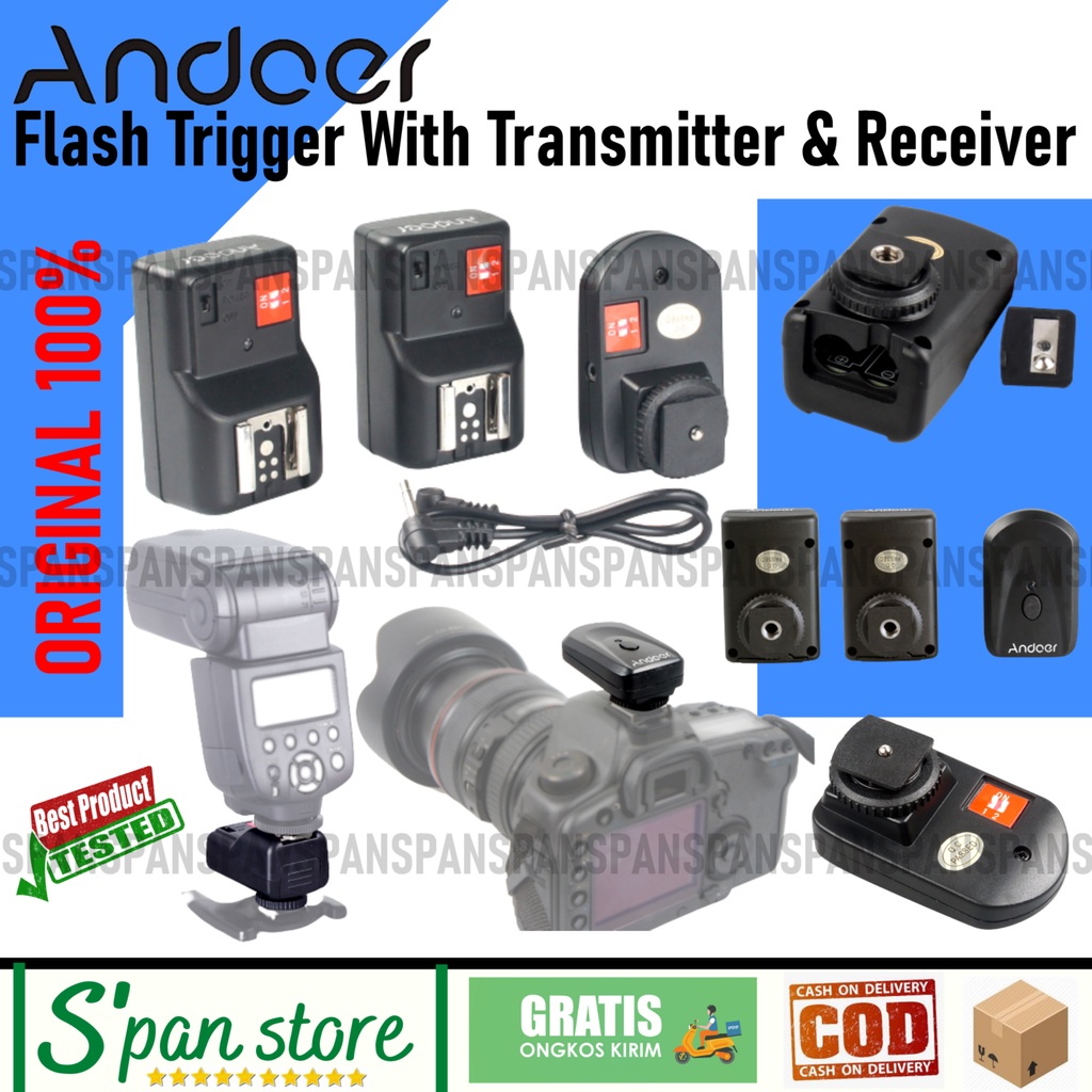 Jual Wireless Flash Trigger dengan Transmitter & Receiver Remote ...