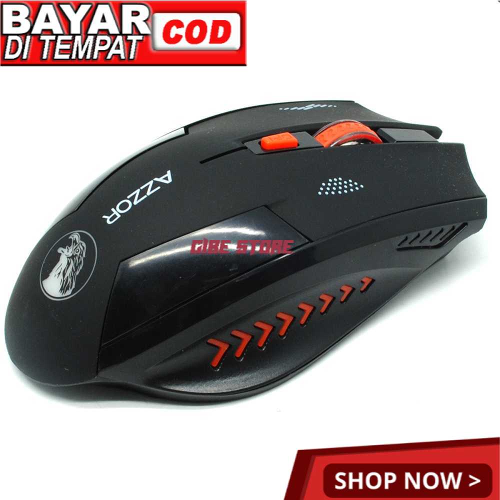 Jual [VIP GAMING] Azzor Mouse Gaming Wireless Rechargeable USB 2400 DPI 2.4G | Shopee Indonesia