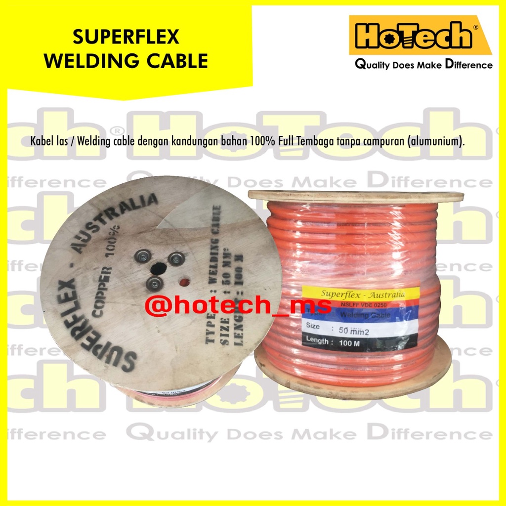 Jual Kabel Las SUPERFLEX 100% Tembaga Orange 50 MM | Welding Cable ...