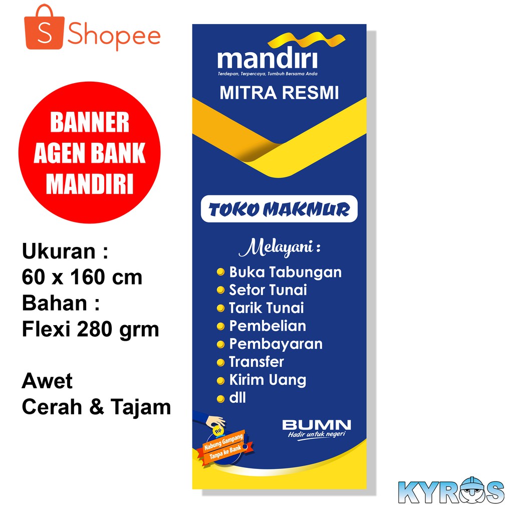 Jual SPANDUK AGEN BANK MANDIRI X BANNER | Shopee Indonesia
