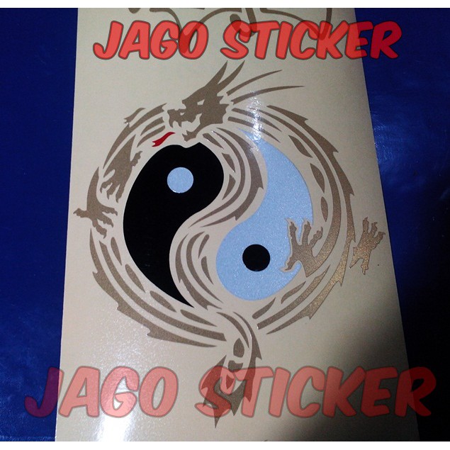Jual Cutting Sticker / Stiker Cutting Naga Tribal Yin Yang | Shopee ...