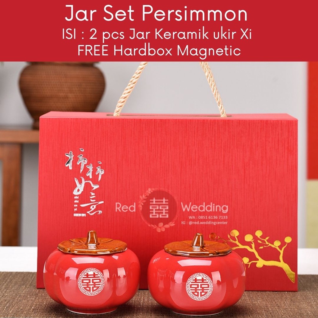 Jual Persimmon Jar Set Wedding Sincia Imlek Wadah Mug Botol Tempat teh ...