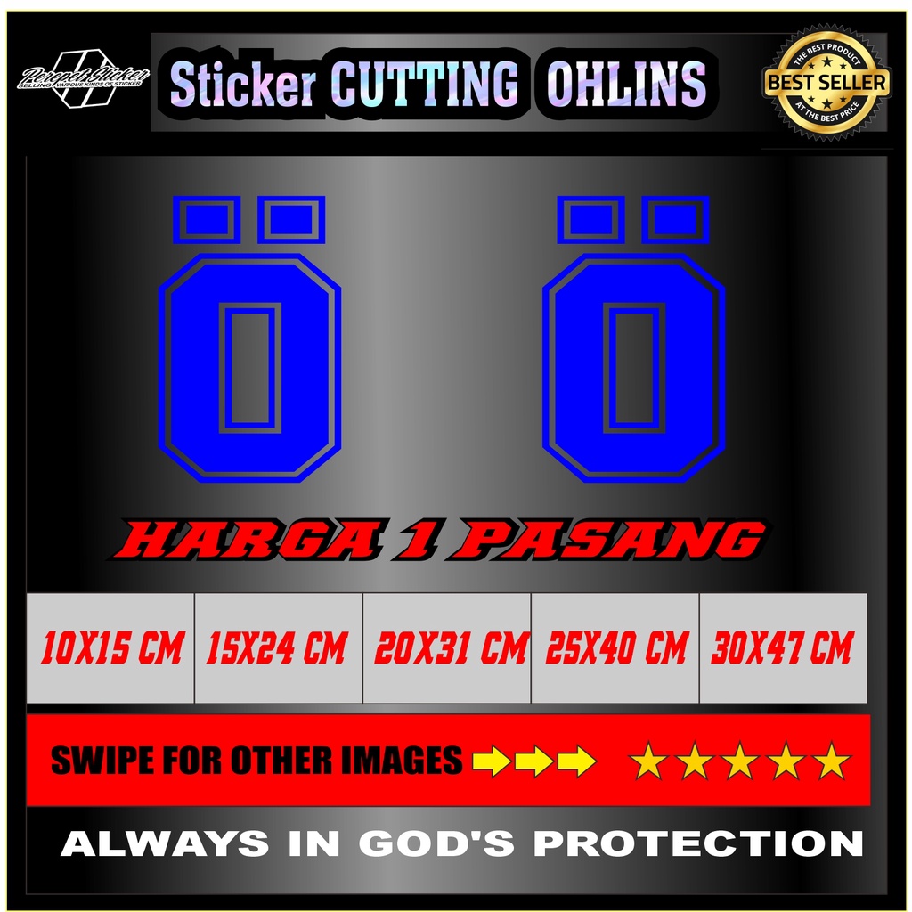 Jual Cutting Sticker logo OHLINS Stiker Motor Scoopy Vespa N Max Fino ...