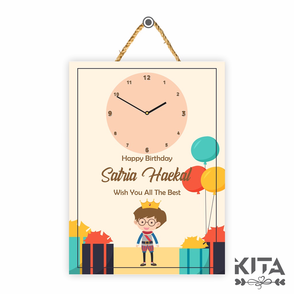 Jual JAM DINDING KAYU CUSTOM KARTUN NAMA KADO ULANG TAHUN COWOK UNIK ...