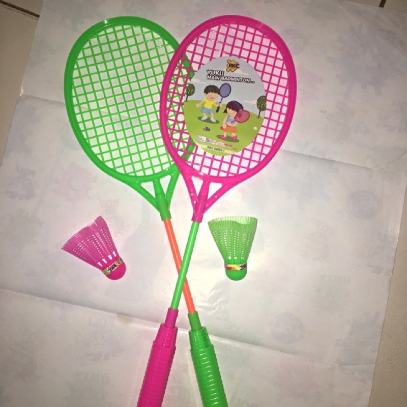 Jual PLAYSET BADMINTON MAINAN ANAK RAKET BULU TANGKIS BADMINTON SET ...