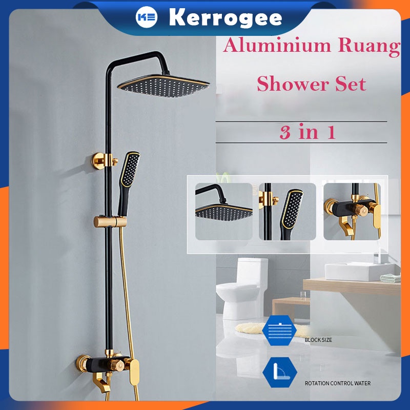 Jual ⚡Garansi 3 Tahun⚡KERROGEE Shower Kamar Mandi 3 Dalam 1 Set Shower ...
