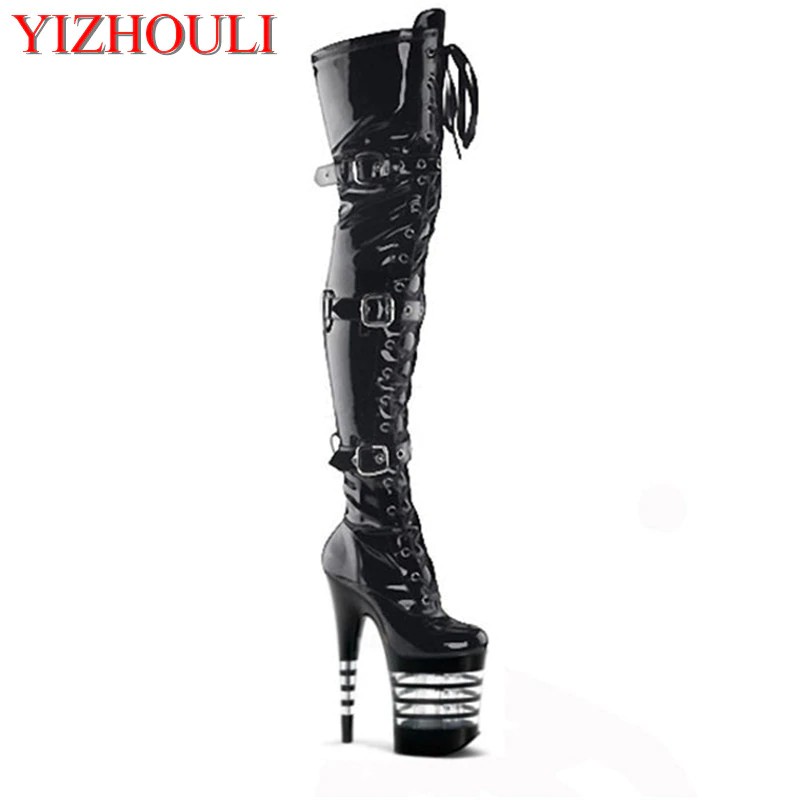 Jual sepatu Sexy Thigh High Boots 8 Inch High Heels Fashion Platform ...