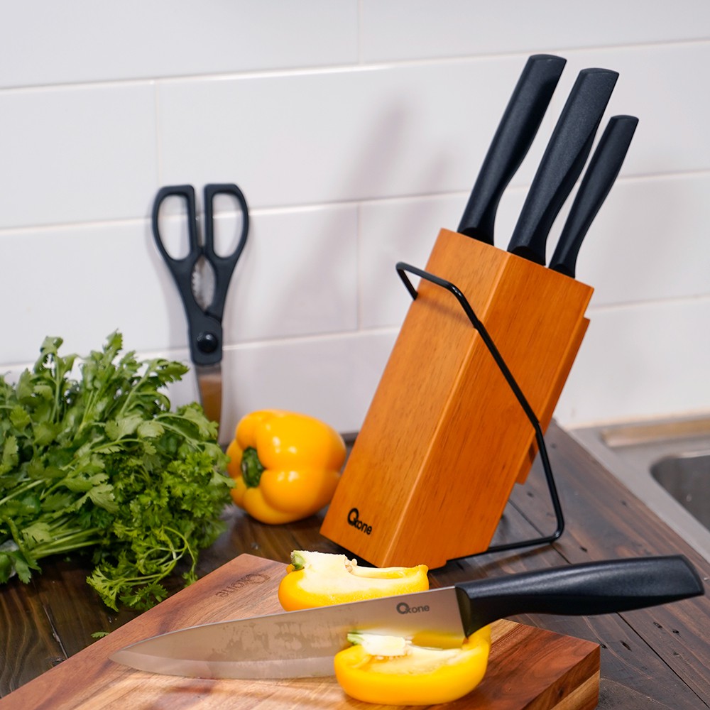 Jual OXONE WOODEN BLOCK KNIFE SET OX-983 | Shopee Indonesia