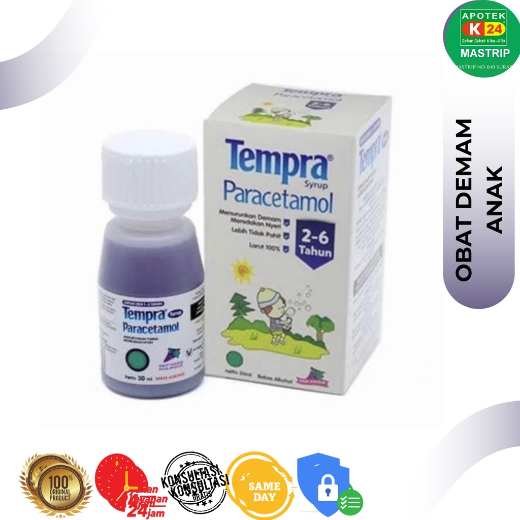 Jual TEMPRA SIRUP DEMAM SAKIT KEPALA DAN GIGI 2-6 TAHUN 30, 60, & 100 ...