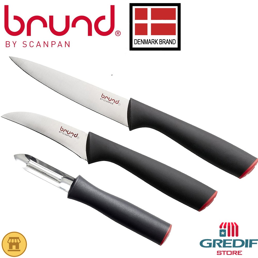 Jual Brund by Scanpan 3 pcs set Utility Knife - Pisau Dapur Pengupas ...