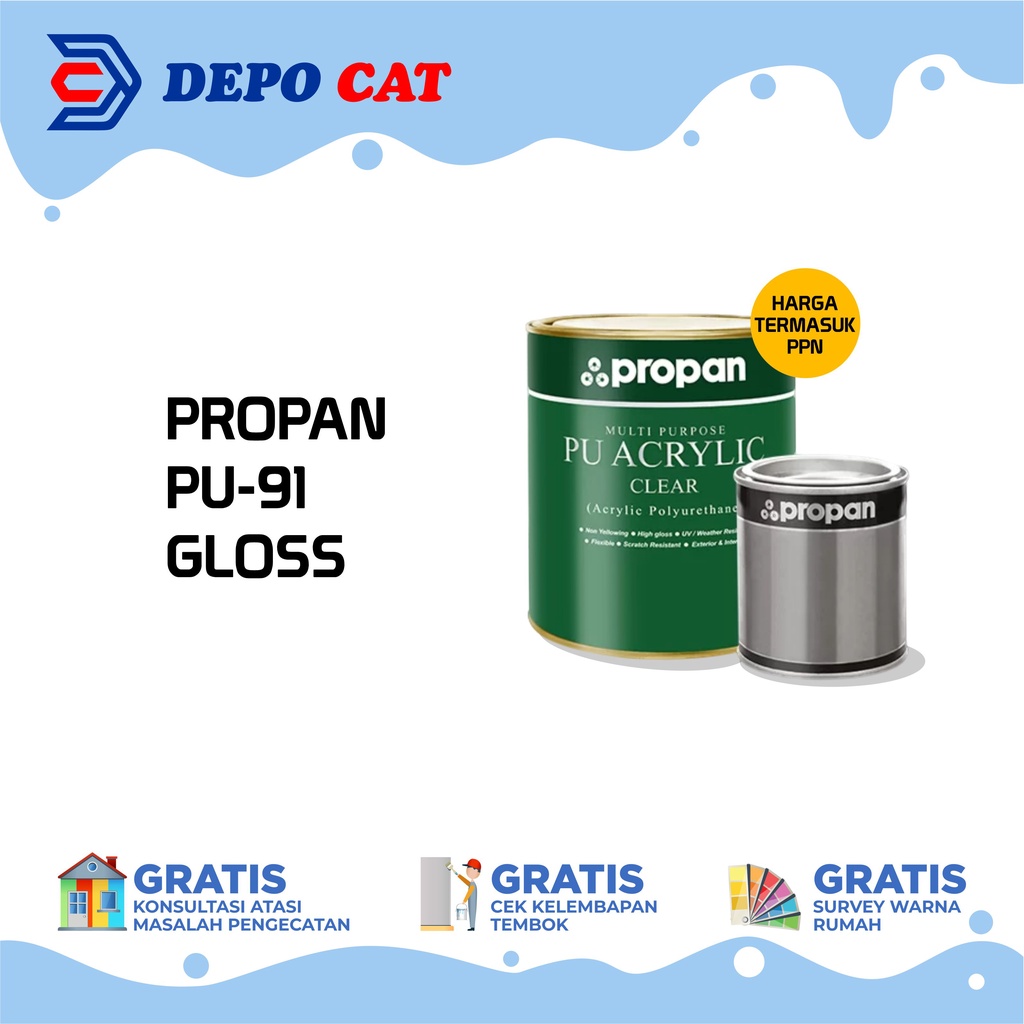 Jual Cat Propan PU-91 Gloss 1 Liter set | Shopee Indonesia