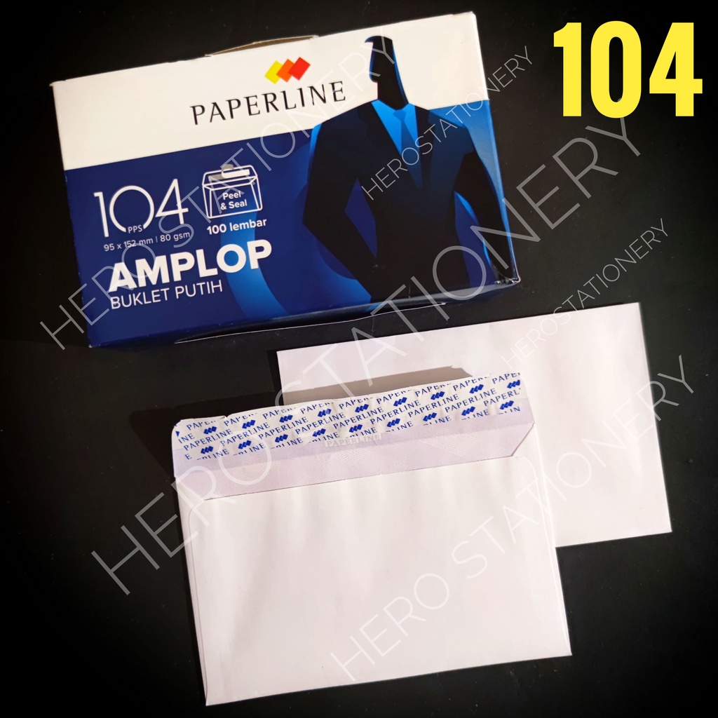 Jual Amplop putih polos paperline no. 104 . 100 lembar | Shopee Indonesia