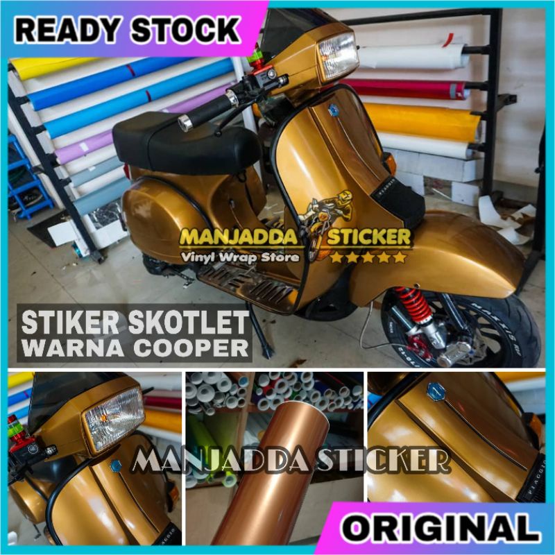 Jual stiker skotlet motor warna gold cooper super glossy | Shopee Indonesia