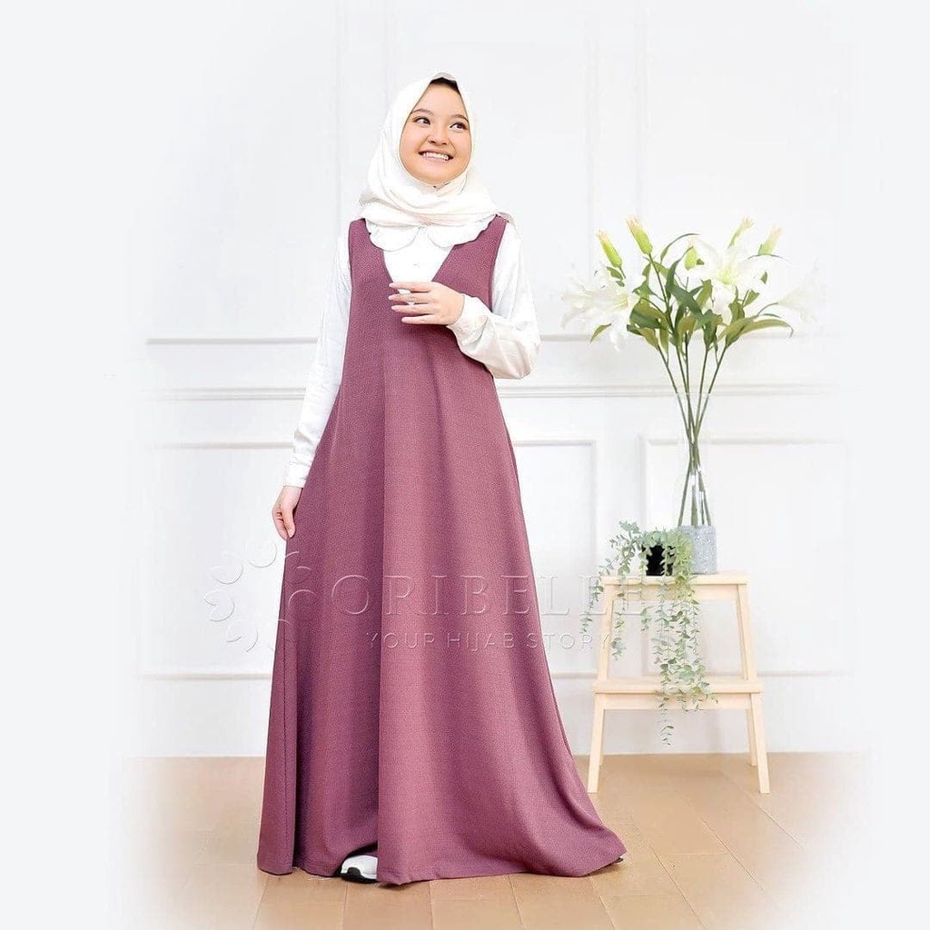 Jual Baju Muslim Overall Anak Perempuan // Zela Set // Overall Set Iner ...