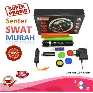Jual Senter Lampu Flashlight SWAT Police Baterai 18560 Rechargeable ...