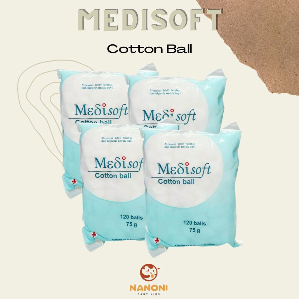 Jual MEDISOFT COTTON BALLS 120pcs KAPAS BULAT | Shopee Indonesia