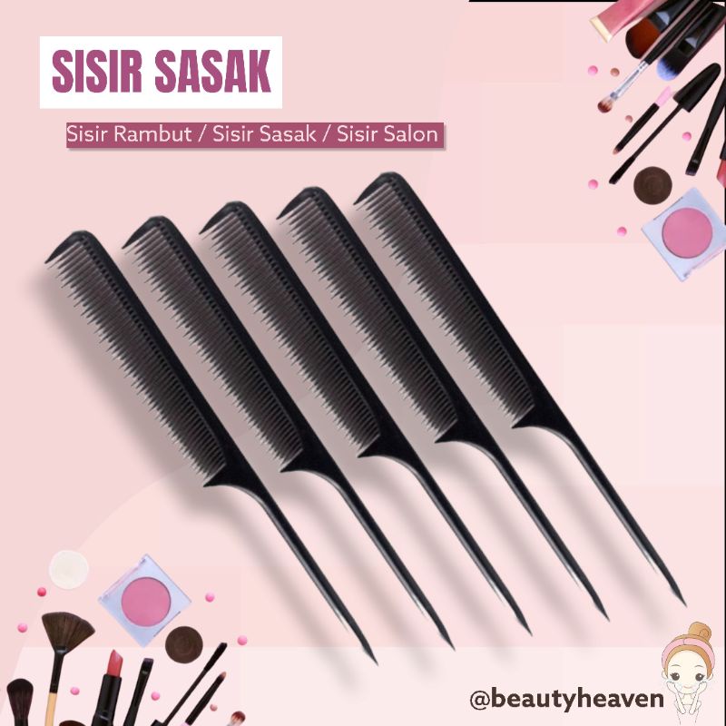 Jual Sisir Sasak Rambut Salon Sisir Gunting Rambut Lancip Heaven beauty | Shopee Indonesia