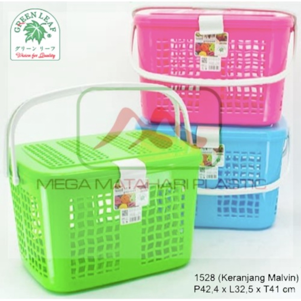 Jual (OJOL) Keranjang RIO MALVIN 1528 Green Leaf (P42,4 x L32,5 x T41 ...