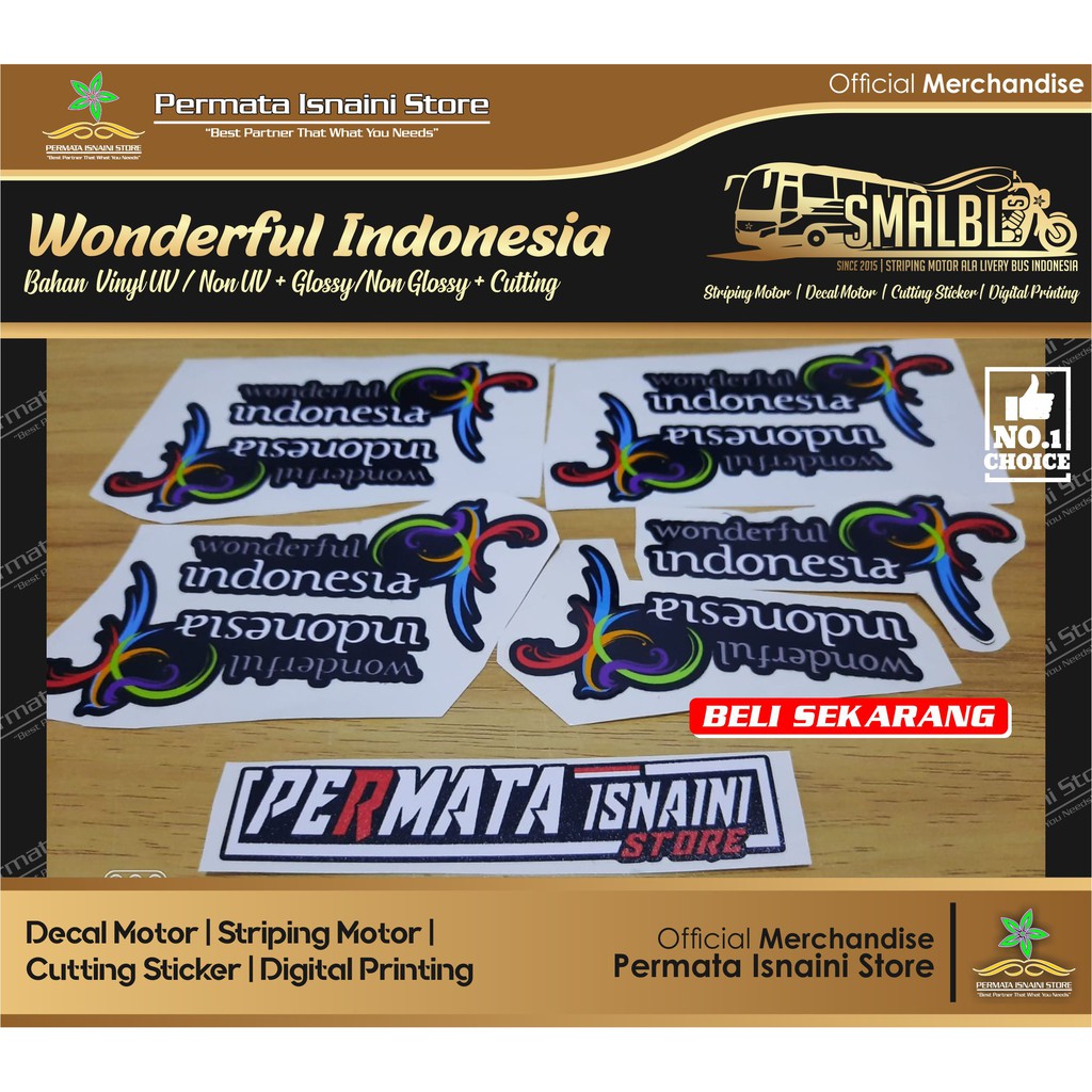 Jual Sticker Vinyl Wonderful Pesona Indonesia ala Bismania by PIS ...