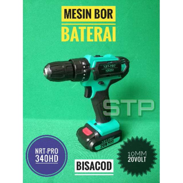 Jual Bor Cordless Impact Drill 20v NRT-PRO 340 | Shopee Indonesia